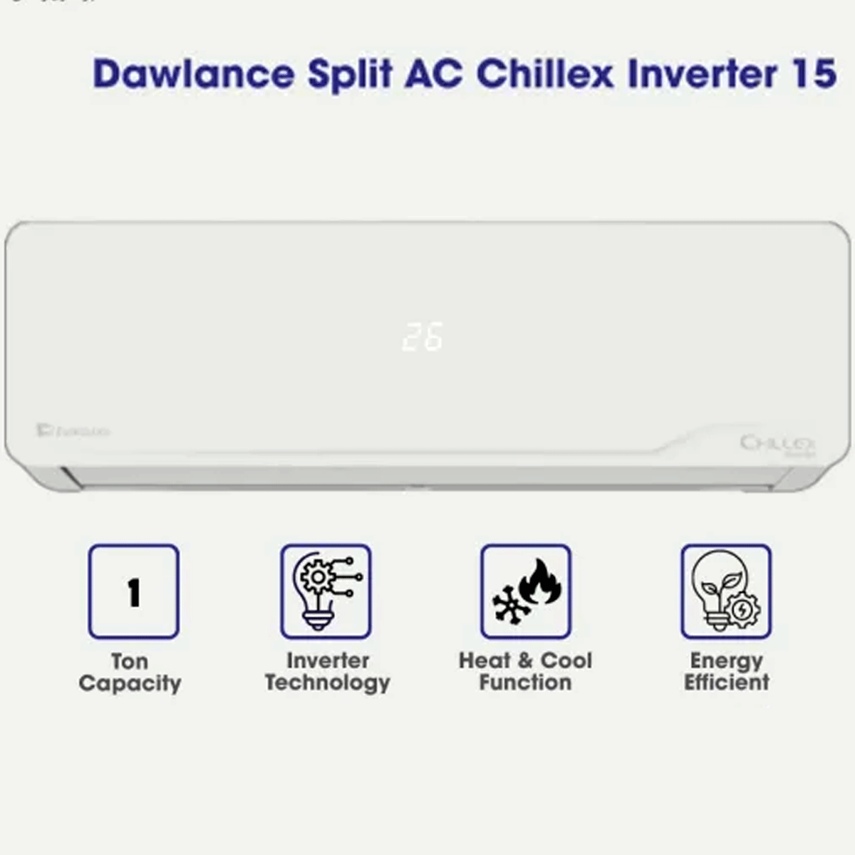 Dawlance Chillex-15 1 Ton Inverter Split Air Conditioner – Heat and Co ...