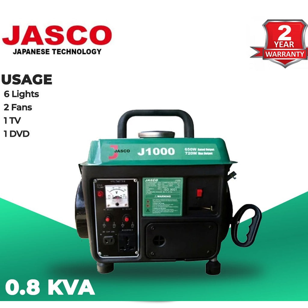 JASCO 0.8 KVA 2 Stroke J1000DLX Recoil Start Petrol Generator ...